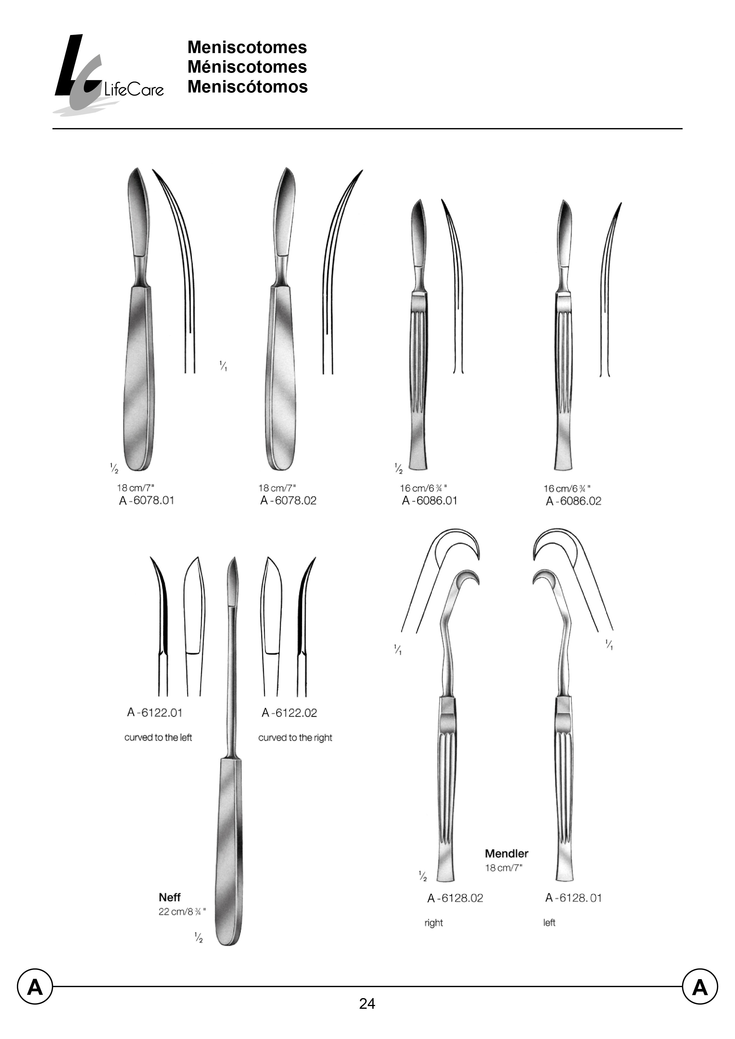 LifeCare | Meniscus Knives (Menisciotoms)