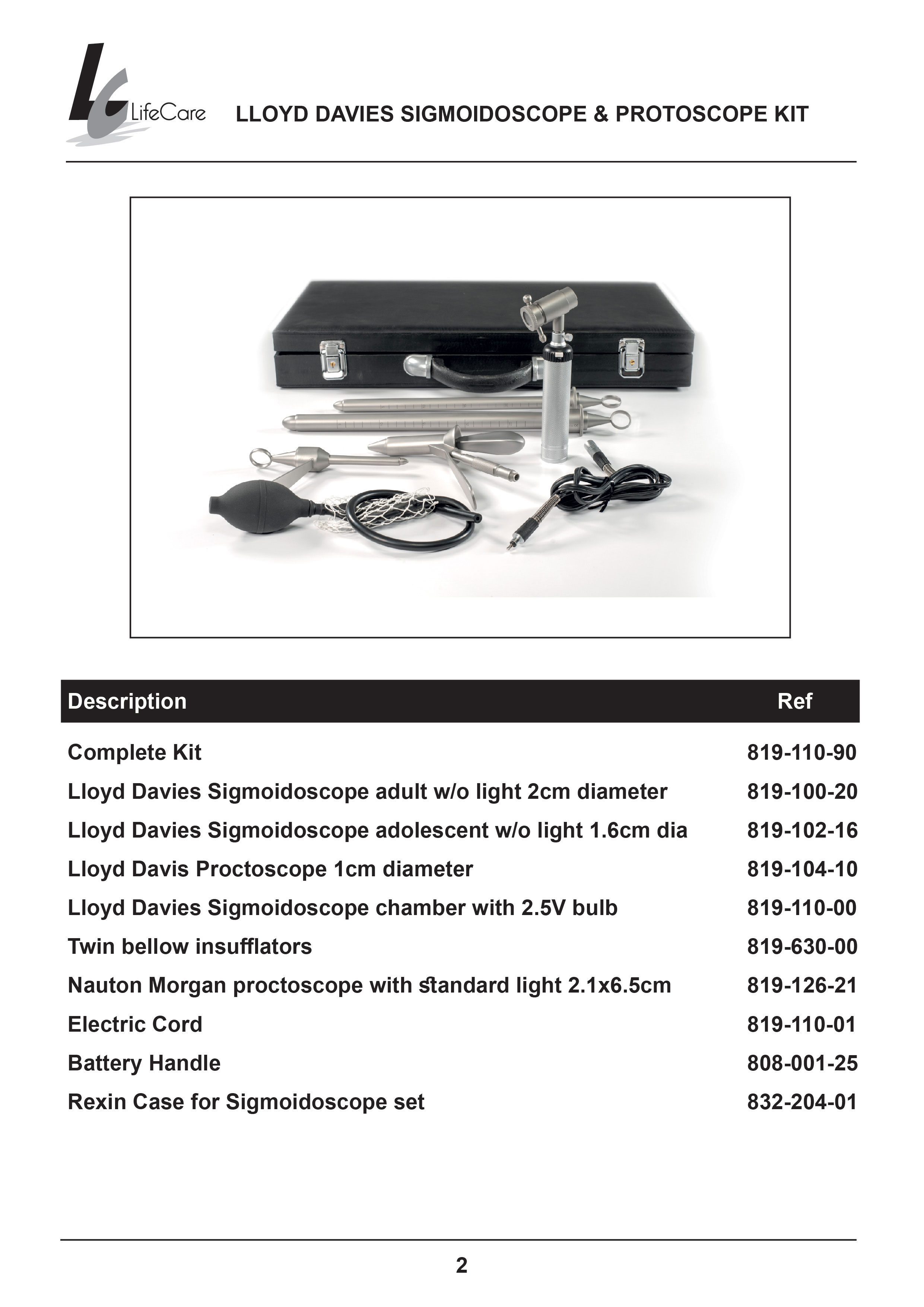 LifeCare | LLOYD Davies Sigmoidoscope and Protoscope Kit